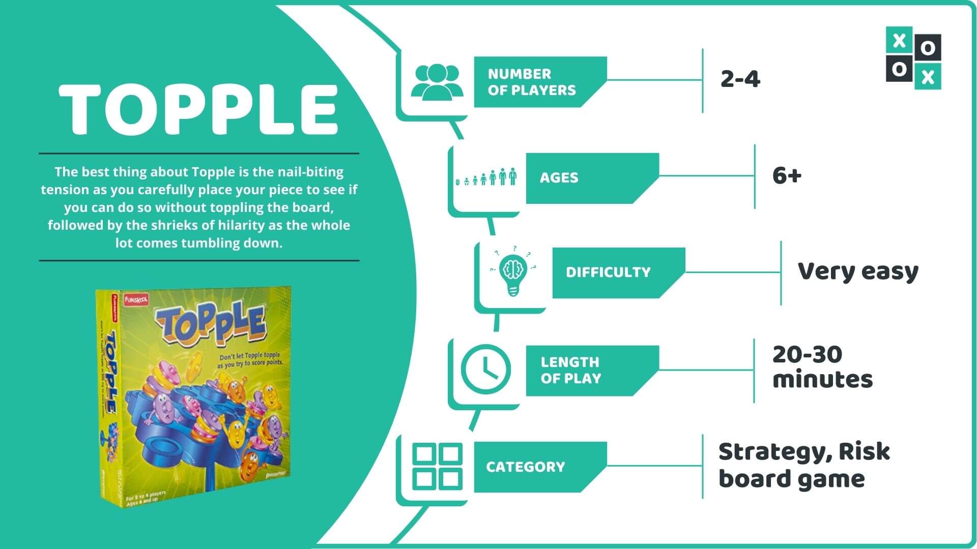Topple Rules - Instructions and How to Play Topple the Board Game